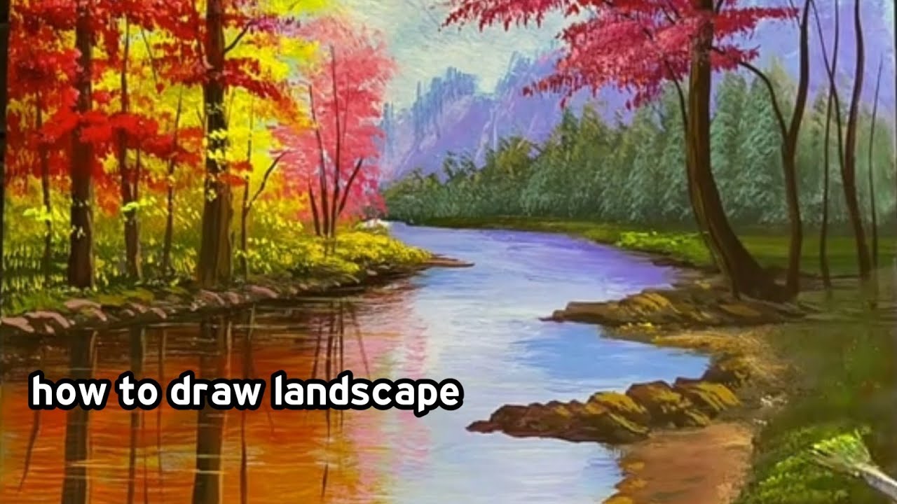 How To Draw Landscape Step By Step Youtube