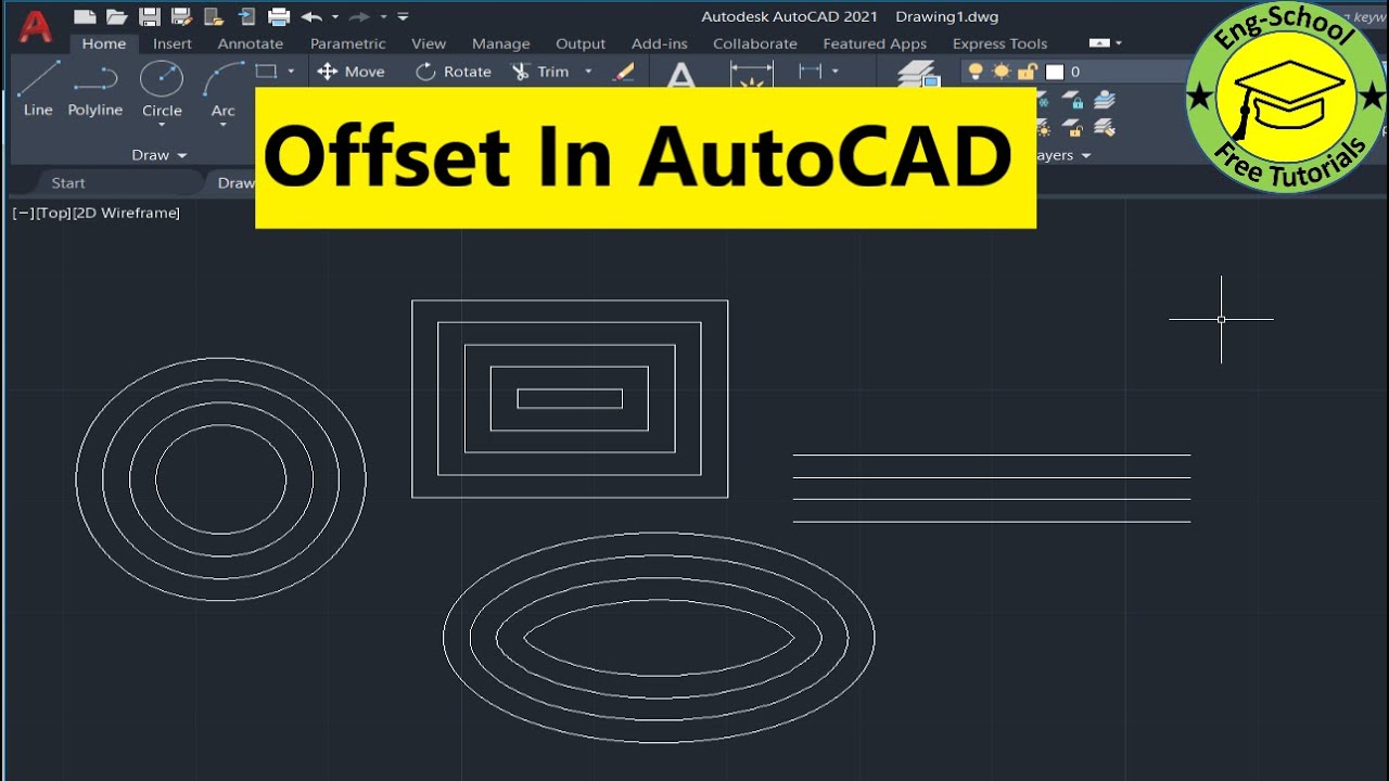 How To Offset In Autocad Offset Command In Autocad Youtube