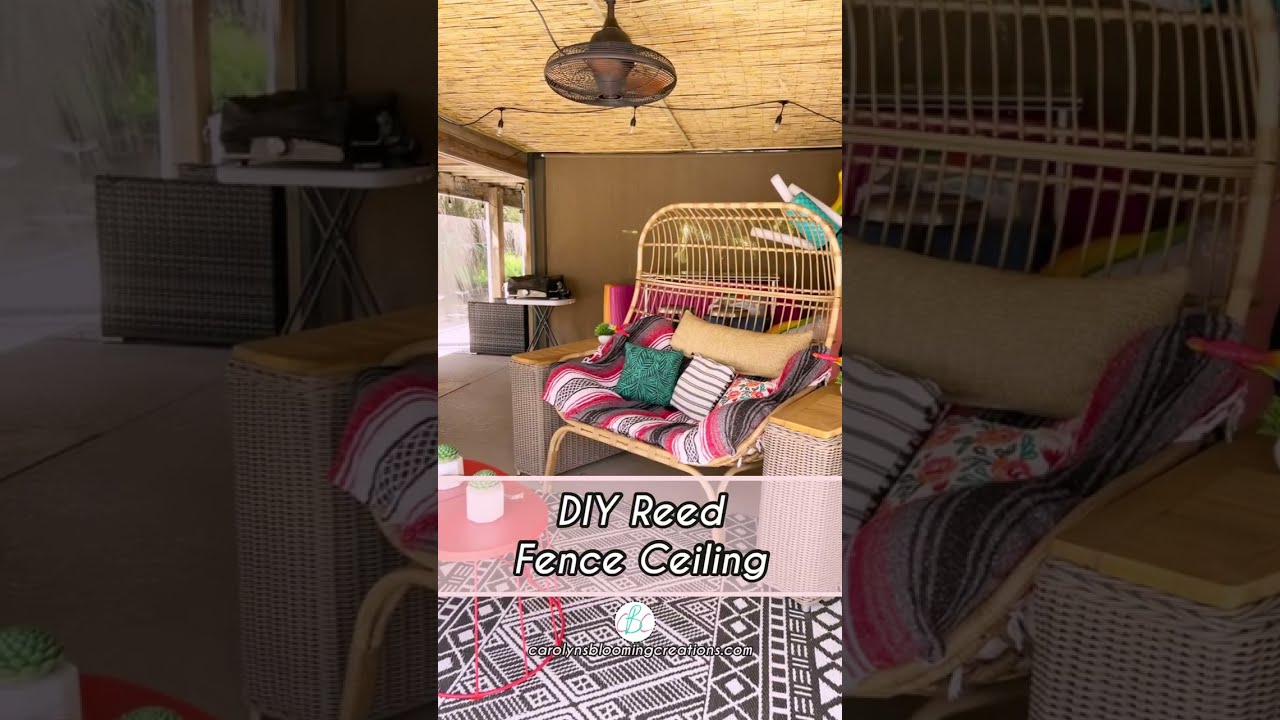 Diy Reed Fence Ceiling Youtube
