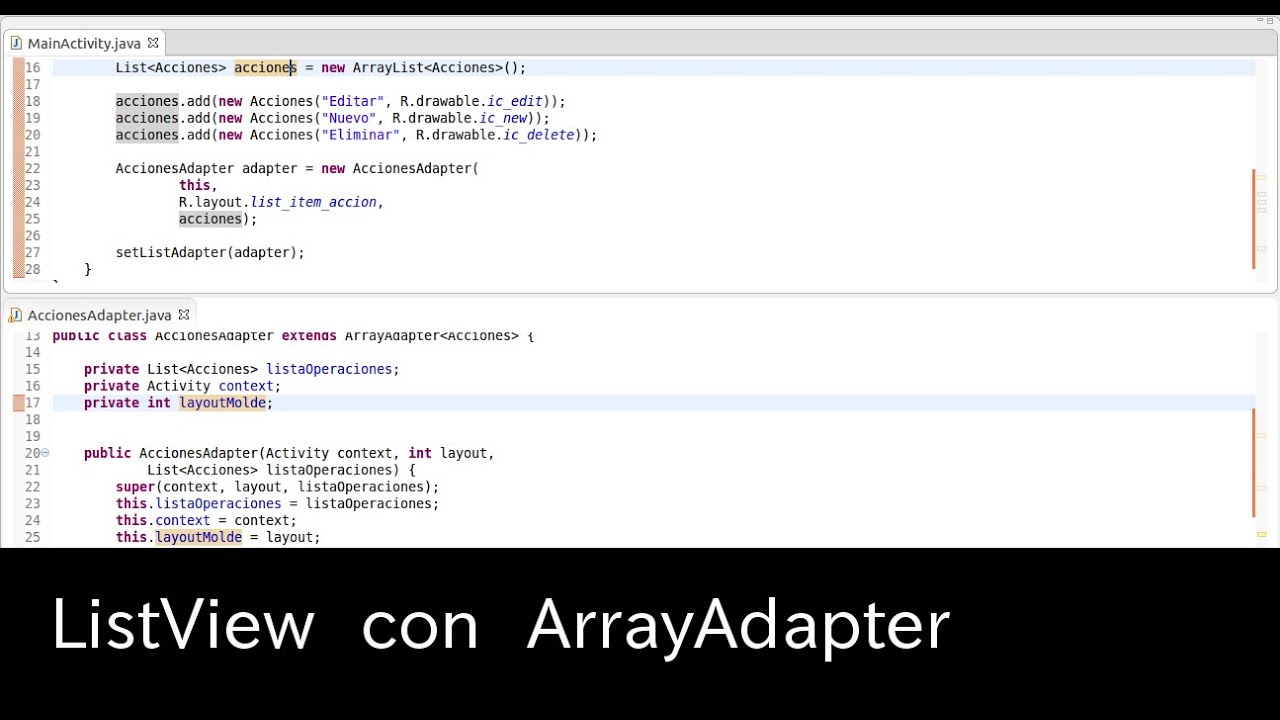 Listviews Android Arrayadapter Youtube