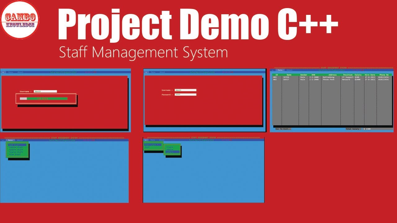 C Staff Management System Project Demo C Youtube