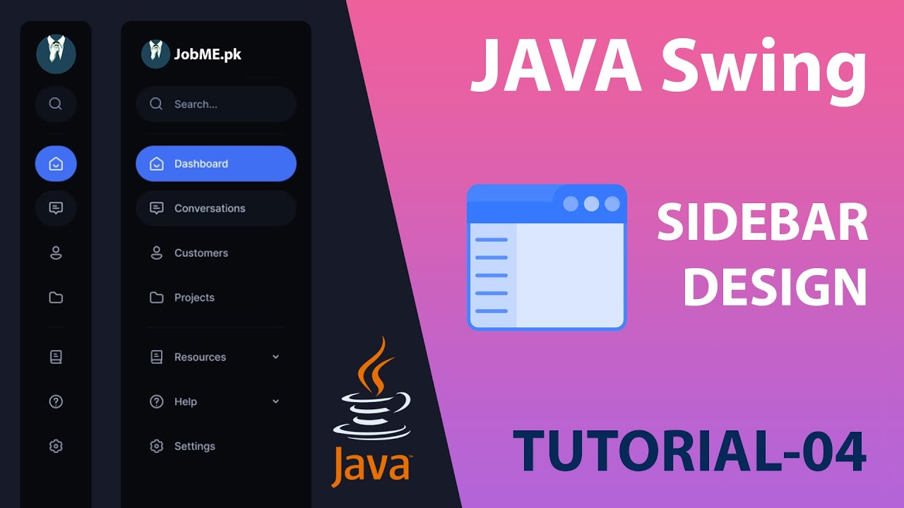 Dynamic Sidebar Section Using Java Swing Lib Tut 04 Youtube