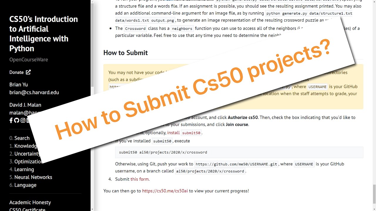 How To Submit Cs50 Projects 2021 Windows Cs50x Cs50ai Cs50web