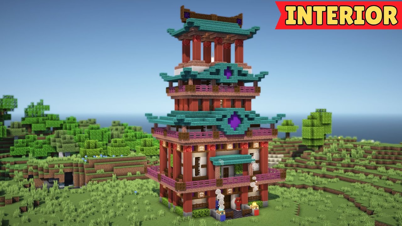 Minecraft Tutorial How To Build A Japanese Temple 25 Interior Youtube