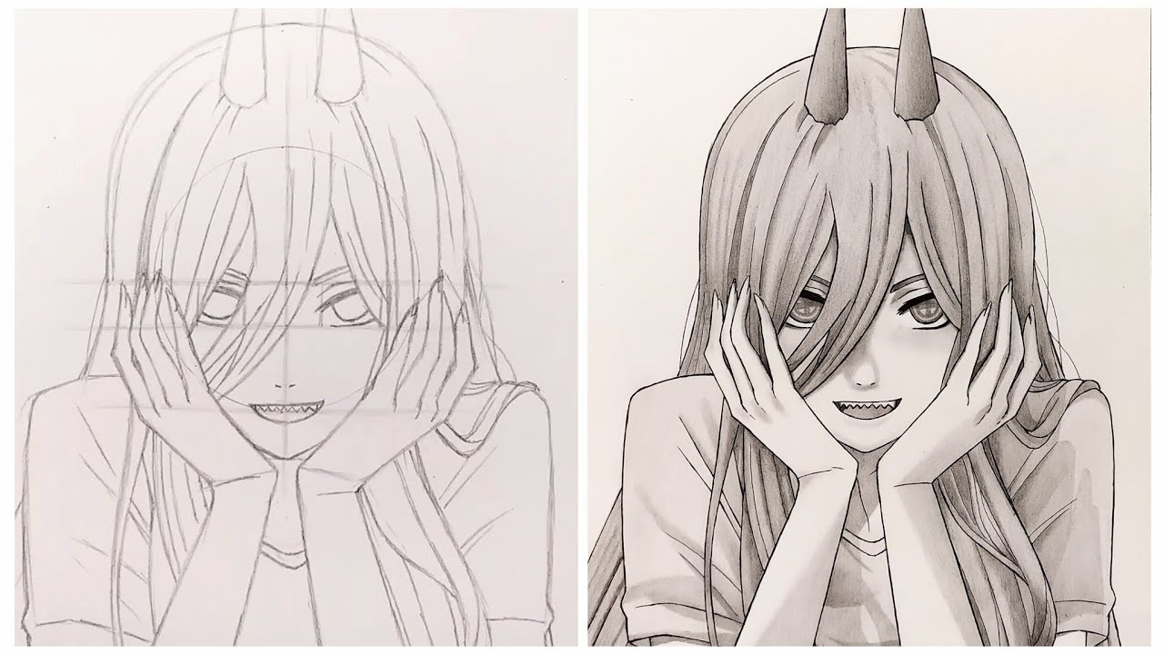 Cara Menggambar Power Chainsaw Man Anime Drawing Step By Step