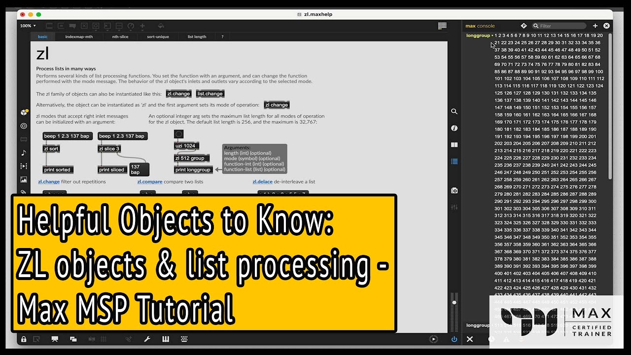 Zl Objects List Processing Helpful Objects To Know Max Msp