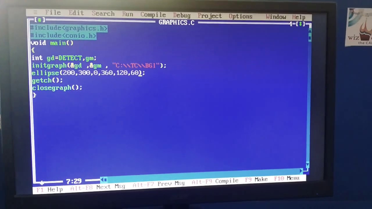 C Program To Draw An Ellipse Using Graphics Youtube