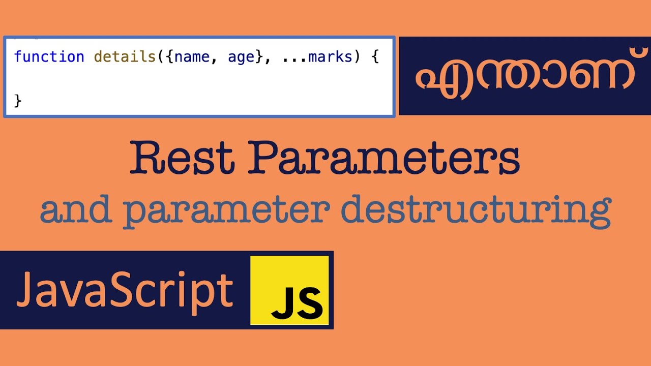 Rest Parameters Parameter Destructuring Javascript Malayalam