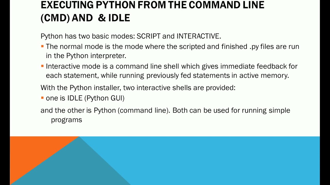 Executing Python From The Command Line Cmd And Idle Youtube