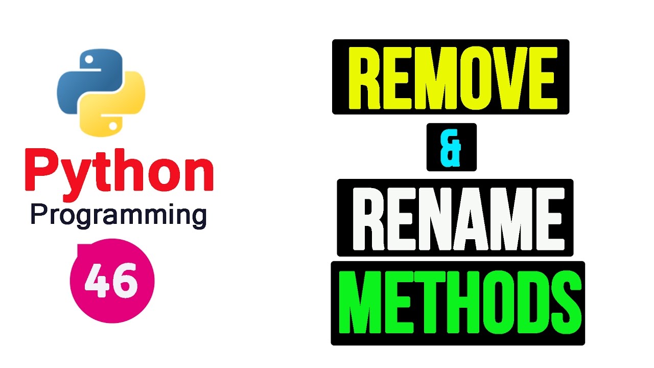 Python Programming Tutorial Renaming And Deleting Files Youtube