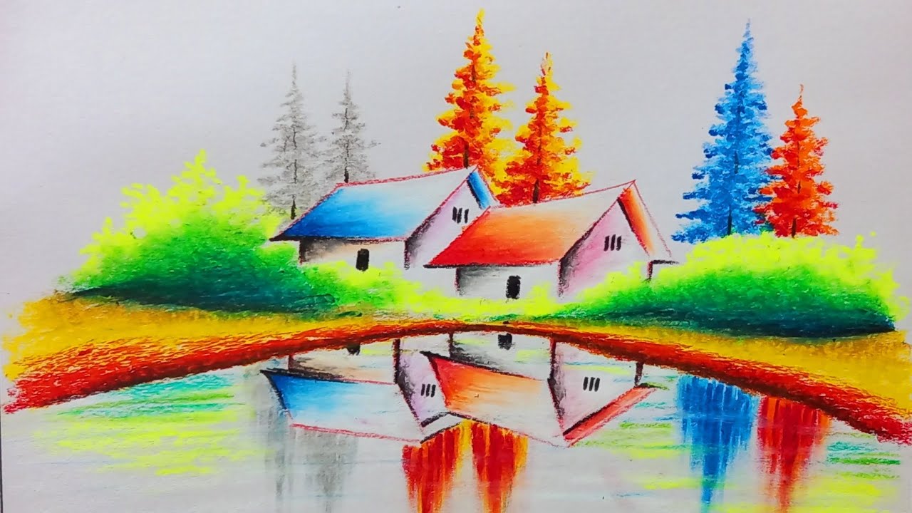 Easy Landscape Drawing How To Draw Landscape Drawing Youtube
