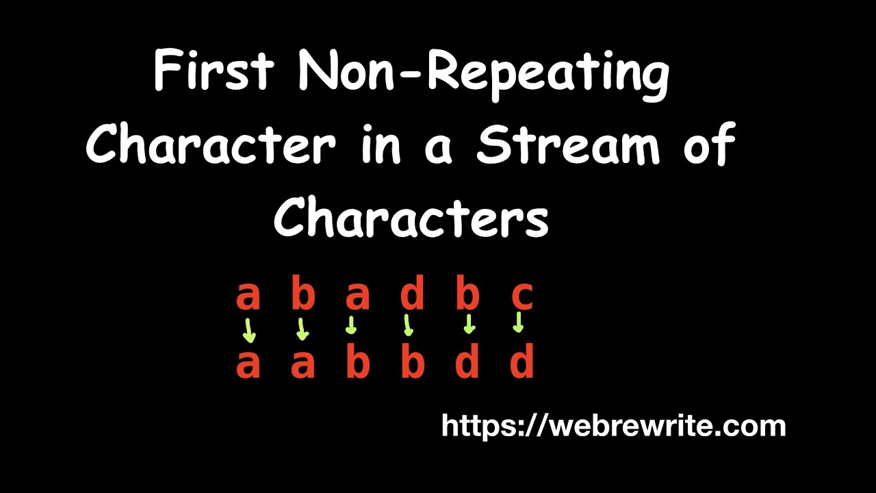 First Non Repeating Character In A Stream Youtube