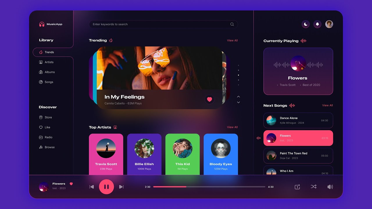 Figma Beginners Tutorial Ui Ux Design Day 09 Music Player Design