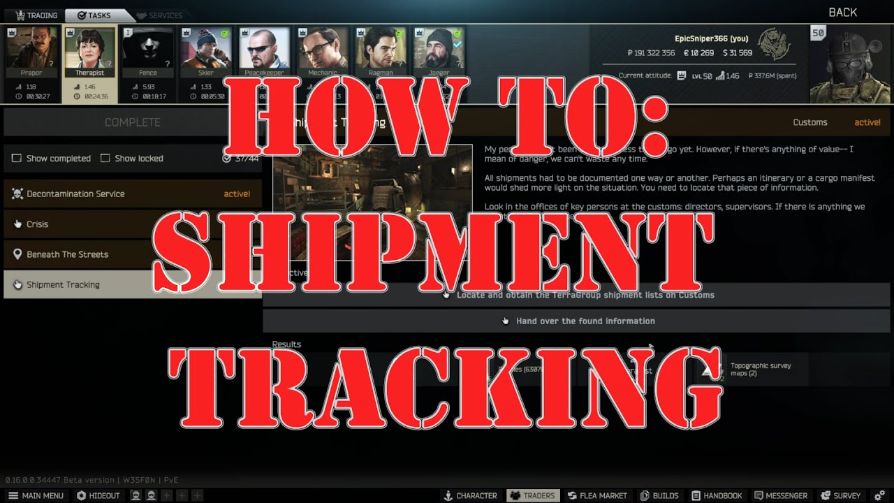 Shipment Tracking Quest Guide Escape From Tarkov Youtube