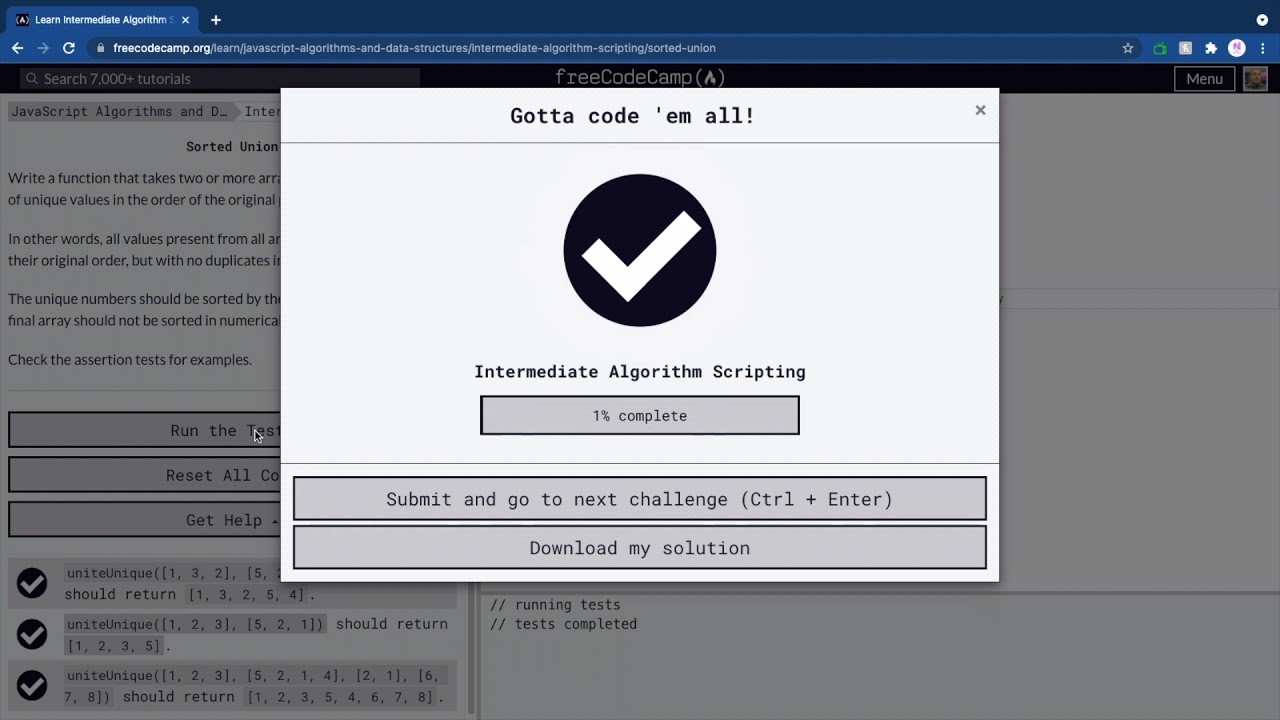 Sorted Union Freecodecamp Challenge Youtube