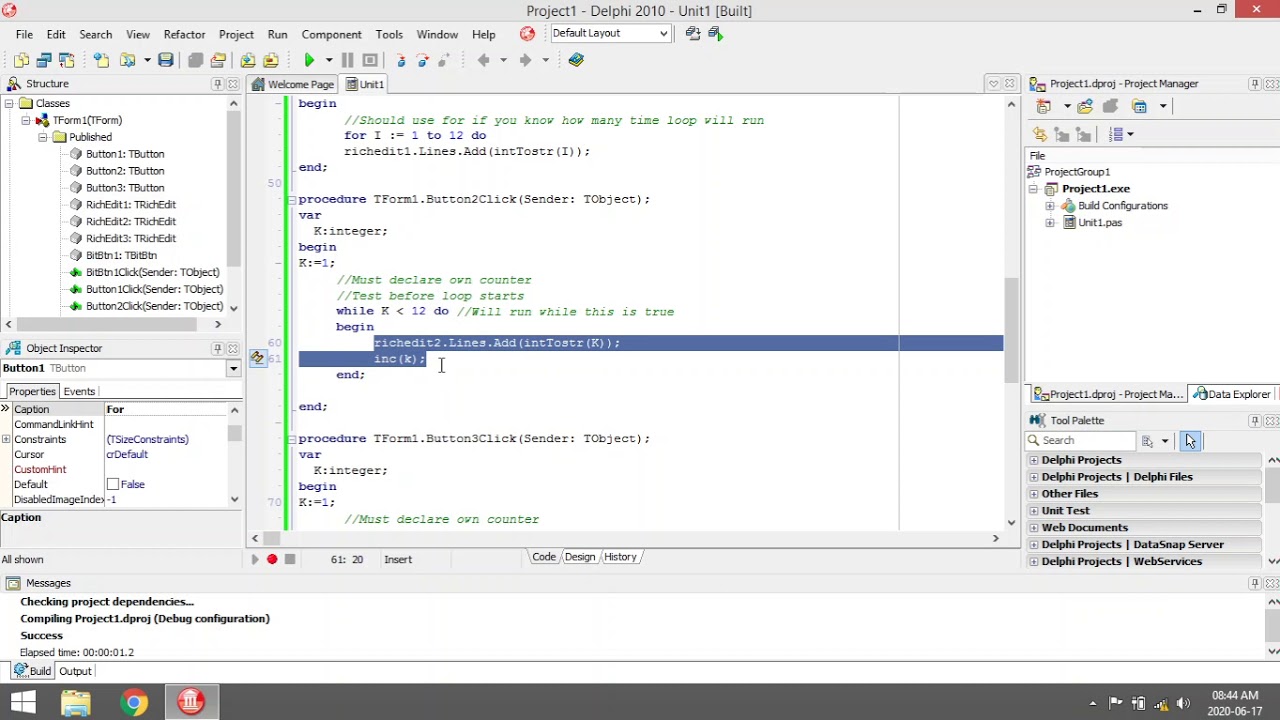 Delphi For Vs While Vs Repeat Youtube