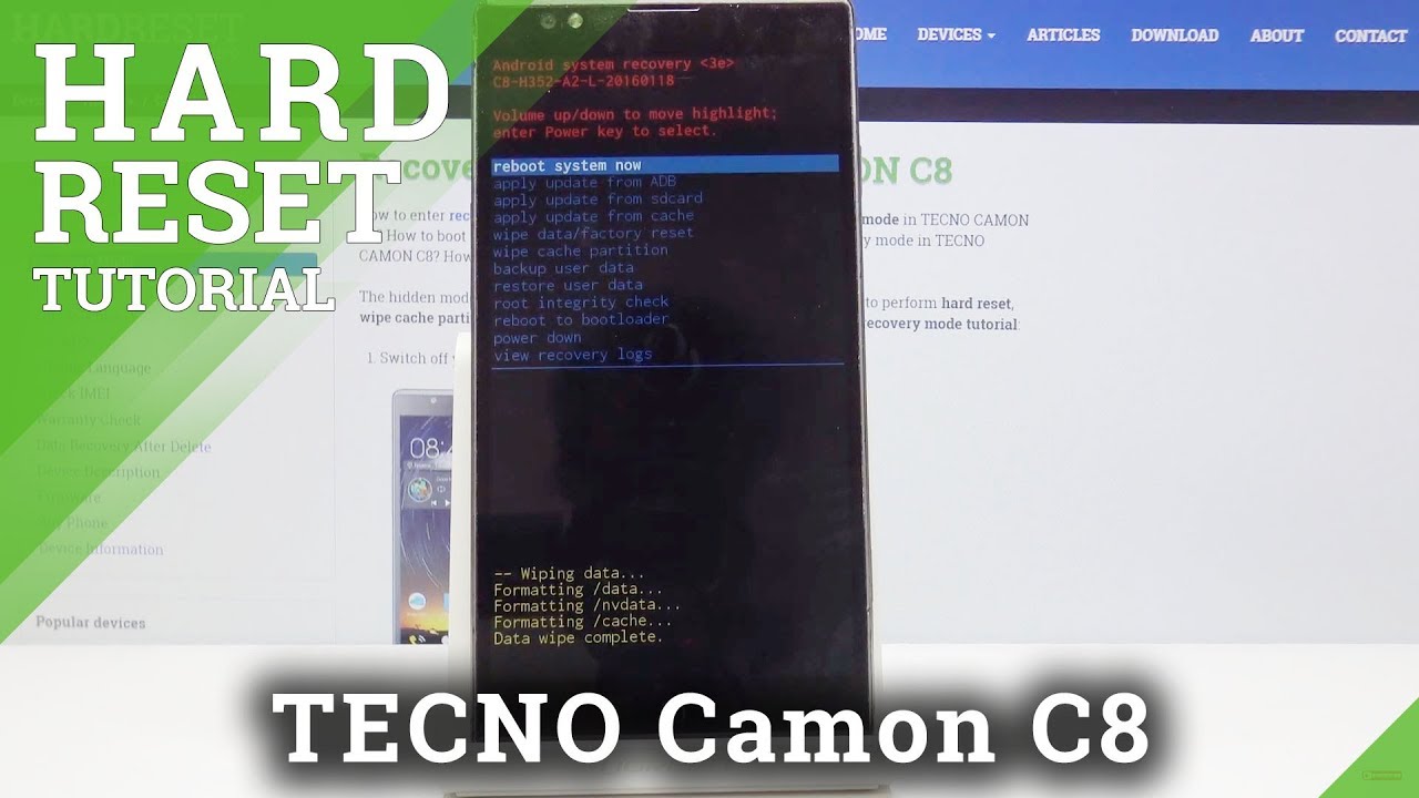 Hard Reset Tecno Camon C8 Wipe Data Remove Screen Lock Youtube