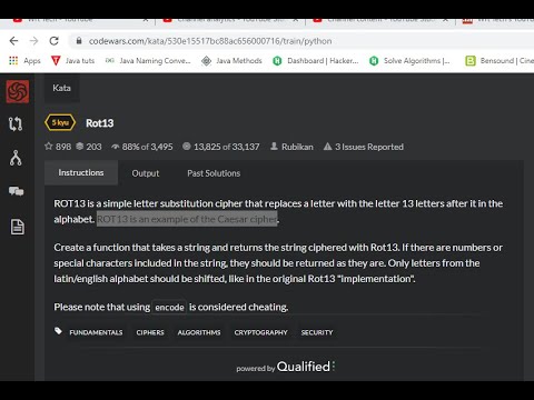 Python Rot13 Codewars 5kyu Youtube
