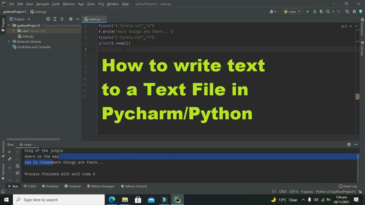 How To Write Text To A Text File In Pycharm How To Write Text To A
