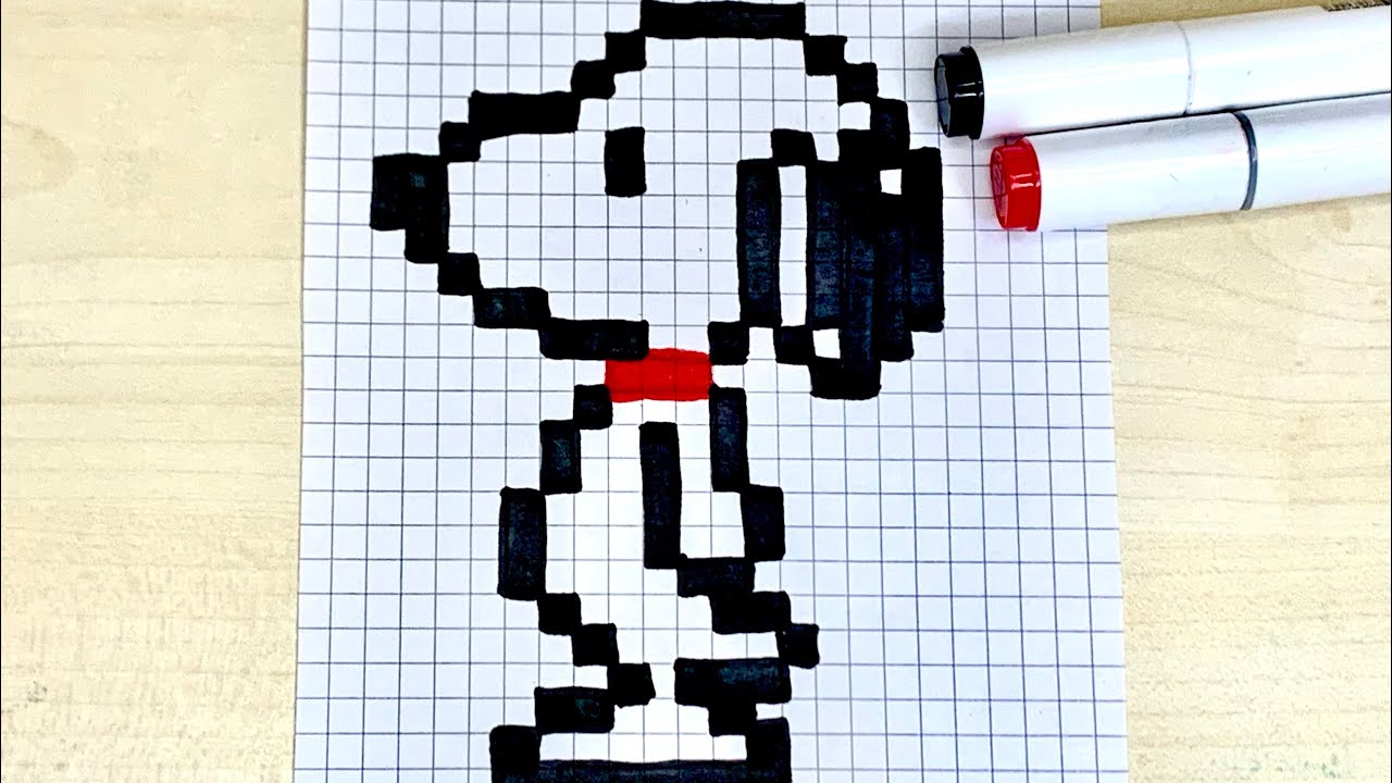 How To Draw Snoopy In Pixel Art Step By Stepрџђ рџђѕ Pixelart Youtube