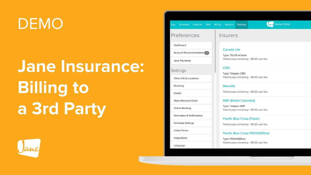 Demo Jane Insurance Billing To A 3rd Party Youtube