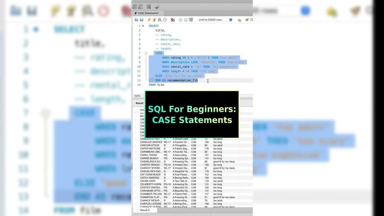 Sql For Beginners Case Statements Youtube
