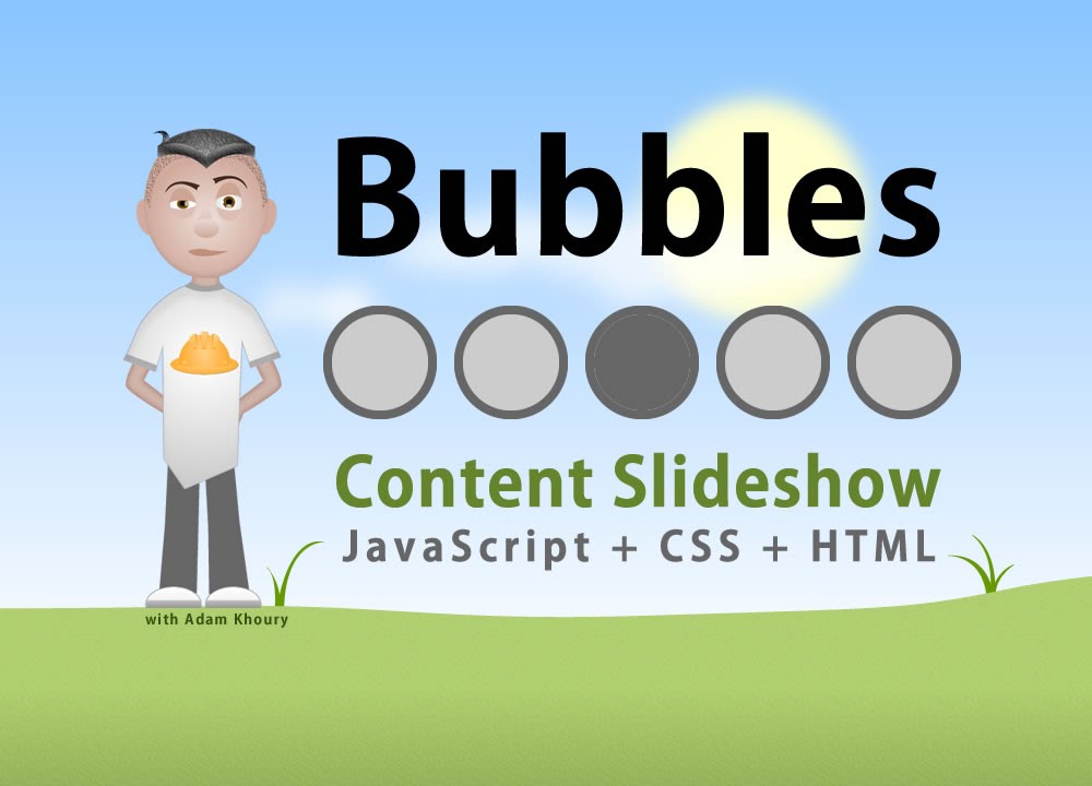 Bubbles Content Slideshow Application Javascript Css Html Youtube