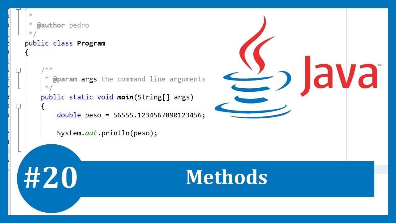 Java Tutorial 20 Methods Youtube
