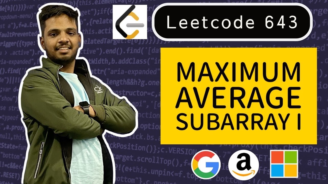 Maximum Average Subarray I Leetcode 643 C Amazon Adobe