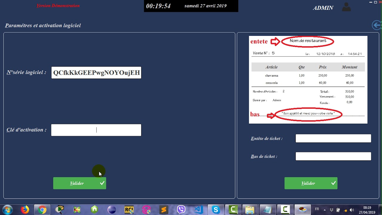 2 Activation Logiciel Mkdev Gestion Restaurant Algérie Youtube