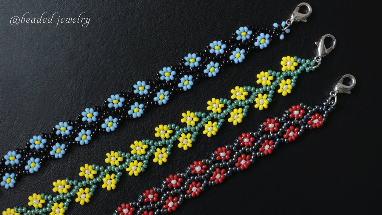 How To Make Daisy Seed Bead Bracelet Beaded Design