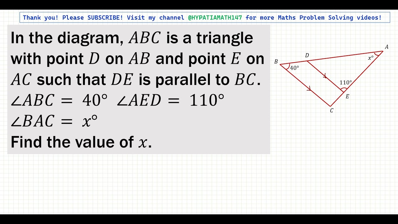 Finding Angles Parallel Lines Gcse Maths Igcse Maths Youtube