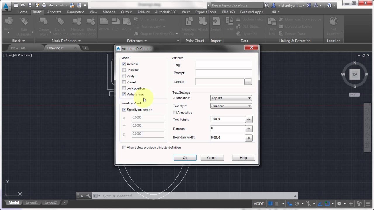 Autocad Blocks Creating Attributes Youtube