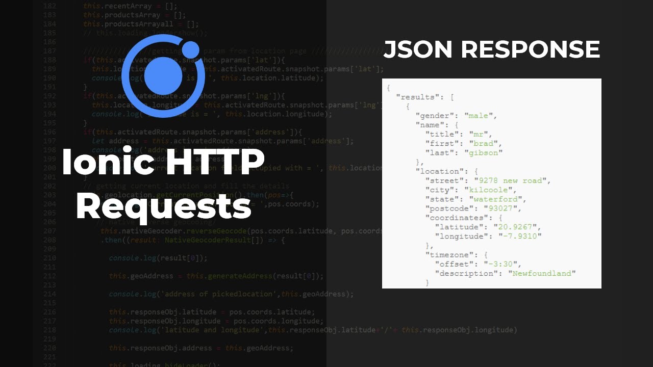 Ionic Http Requests Json Response Api Endpoint Ionic Tutorials