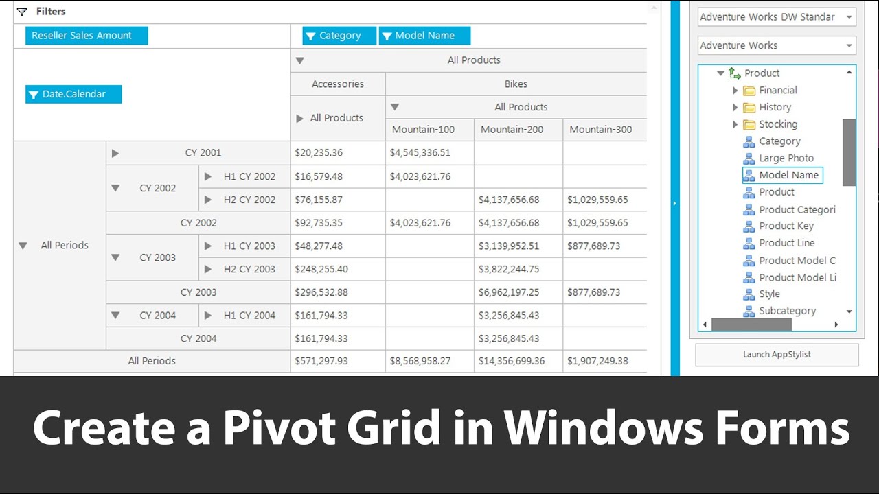 How To Create A Pivot Grid In Windows Forms Youtube