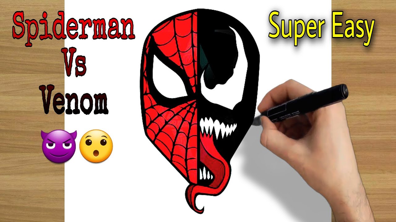 How To Draw Spider Man Vs Venom No Way Home Youtube