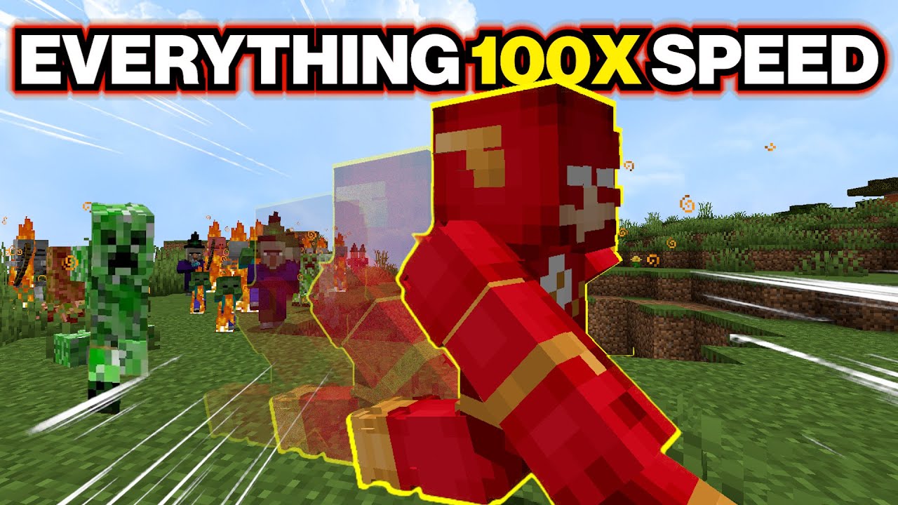 We Beat Minecraft With Everything At 100x Speed Youtube