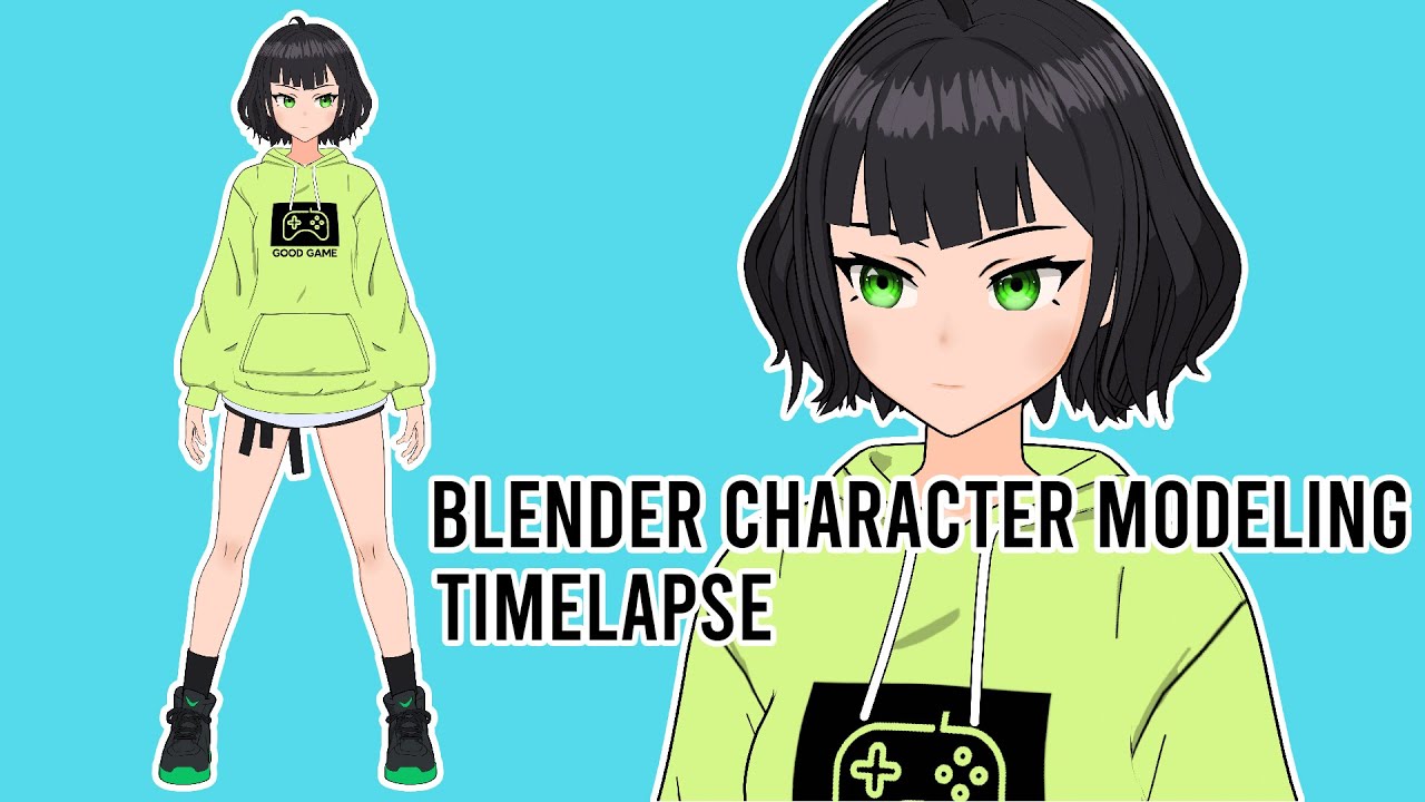 Anime Girl Character Modeling Blender Timelapse Youtube