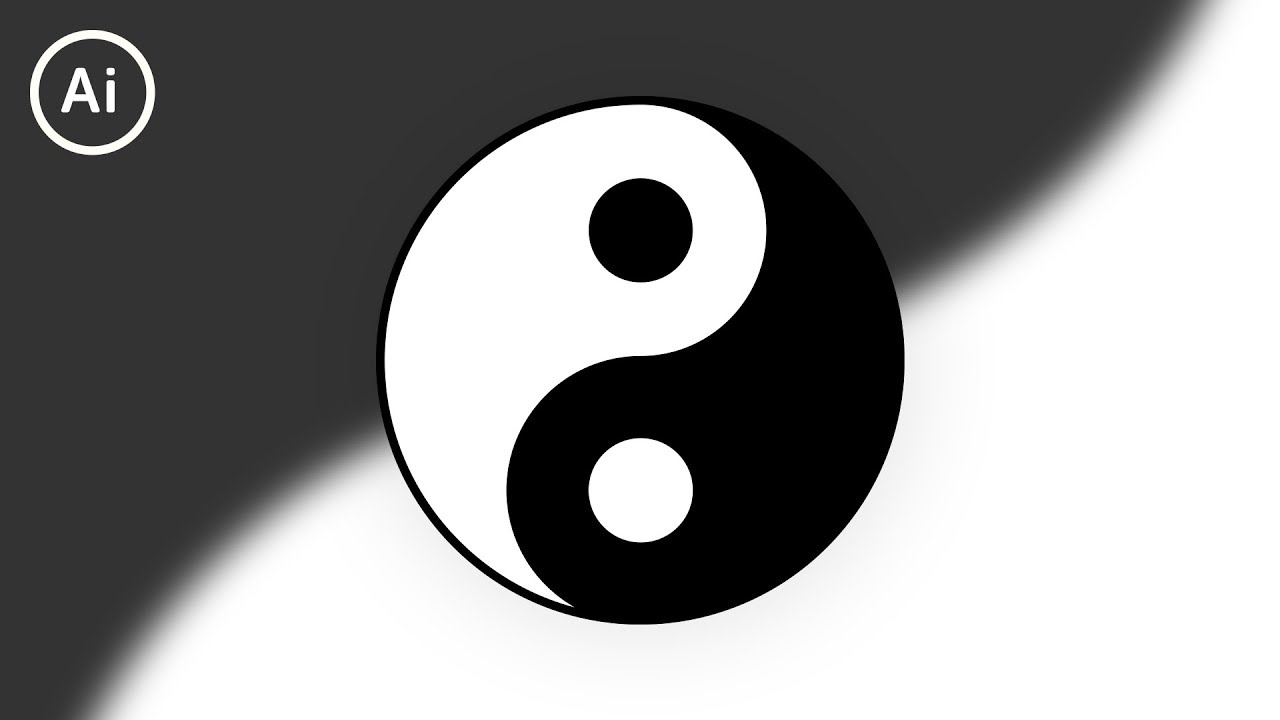 How To Draw Yin Yang Illustrator Tutorial Youtube