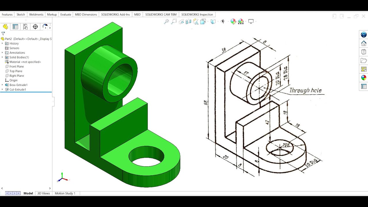 Solidworks Part Modeling Tutorial 33 Youtube