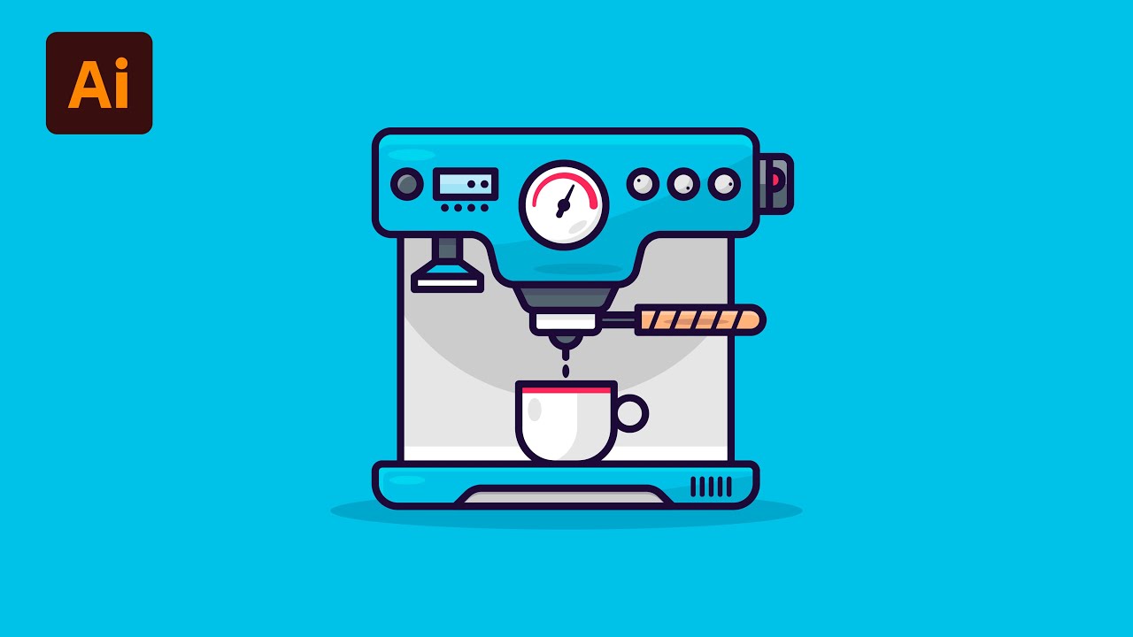 Adobe Illustrator Cc Tutorial Drawing A Flat Design Coffee Machine