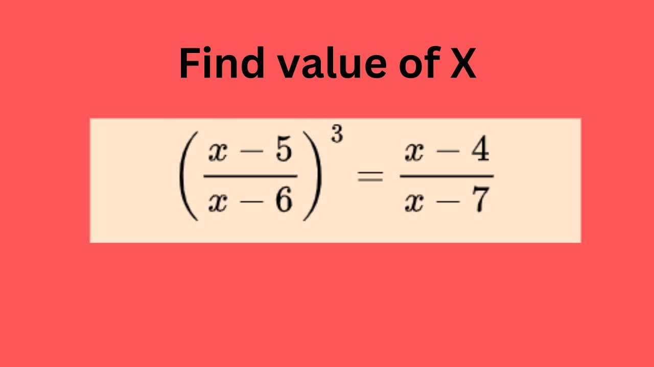 Solve For X A Nice Algebra Equation Math Olympiad Youtube
