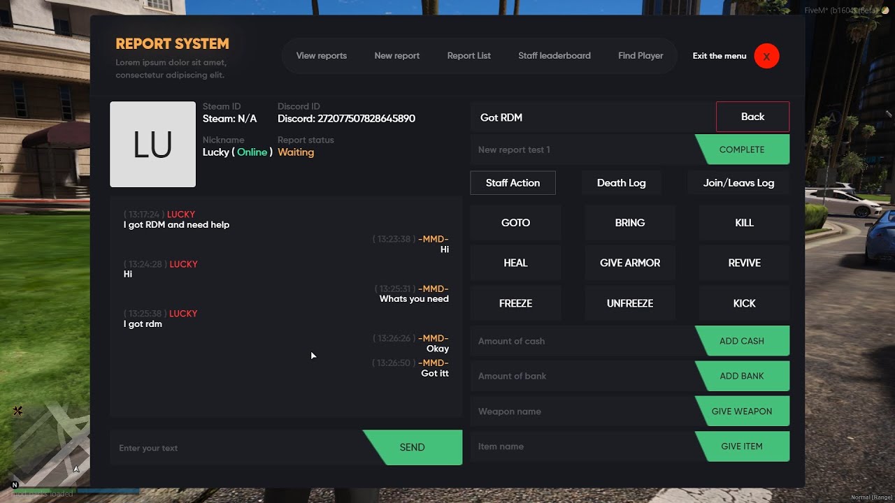 Fivem Advanced Report System V1 Admin Actions Store Ifdevelopments