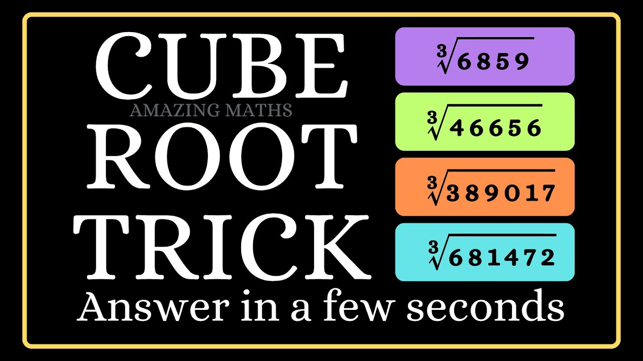 Cube Root Trick Youtube