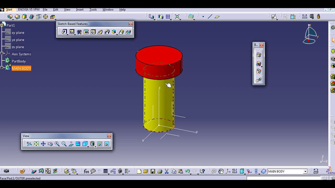 Boolean Operation Add Remove Catia V5 Youtube