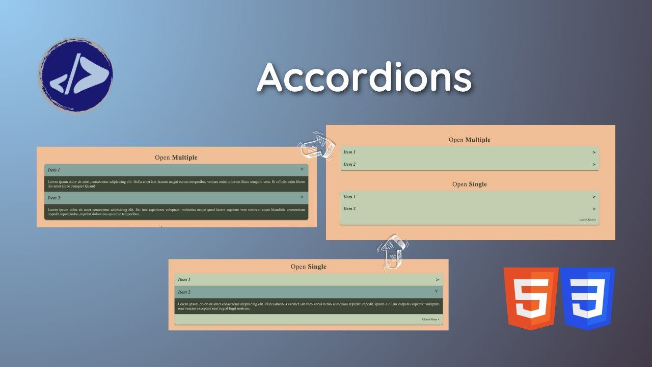 Accordions Customized Dev Accordions Using Html Css Youtube