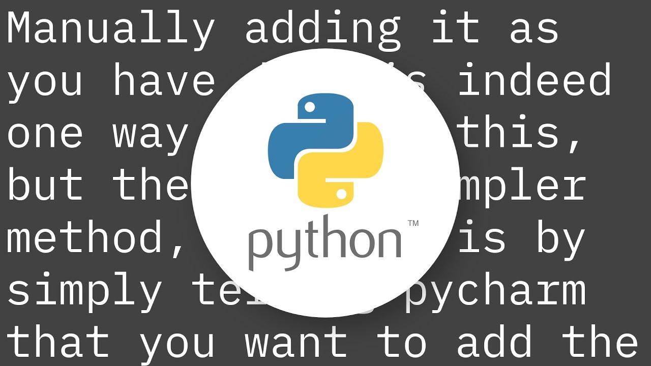 Unresolved Reference Issue In Pycharm Youtube
