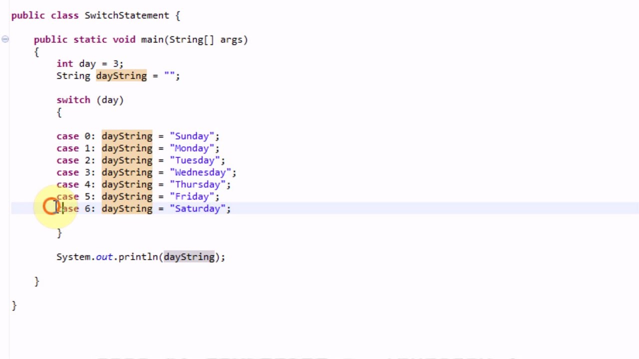 Learning Java Part 22 The Switch Statement Youtube