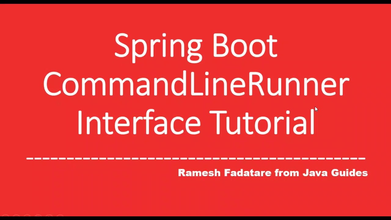 Spring Boot Commandlinerunner Interface Tutorial Youtube