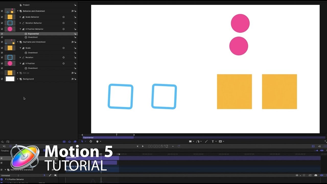 Apple Motion 5 Tutorial The Overshoot Behavior Part 2 Youtube